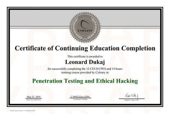 eLearning Certificate | PPT