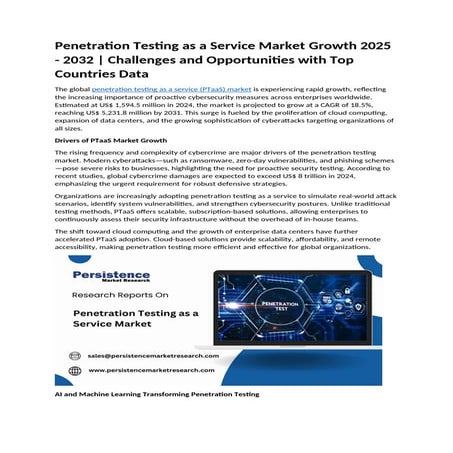 Penetration Testing as a Service Market Growth 2025 - 2032 | Challenges ...