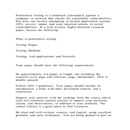 Penetration testing is a simulated cyberattack against a computer or.docx