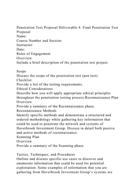 Penetration Test Proposal Deliverable 2 Reconnaissance Plan and Sca.docx