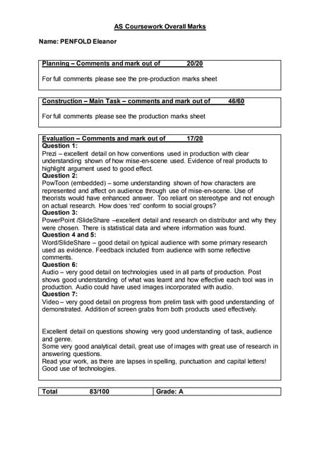 evaluation and overall feedback sheet | PDF