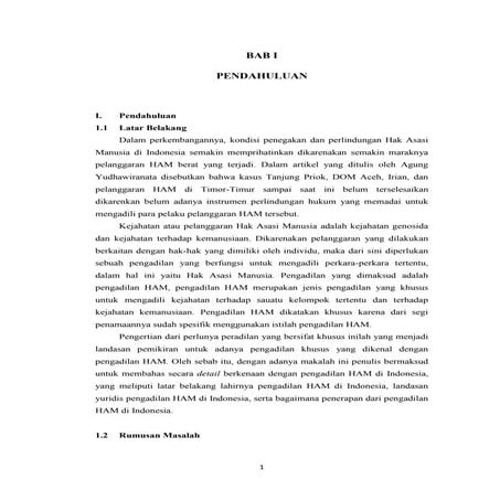 Pengadilan Hak Asasi Manusia Di Indonesia | DOCX