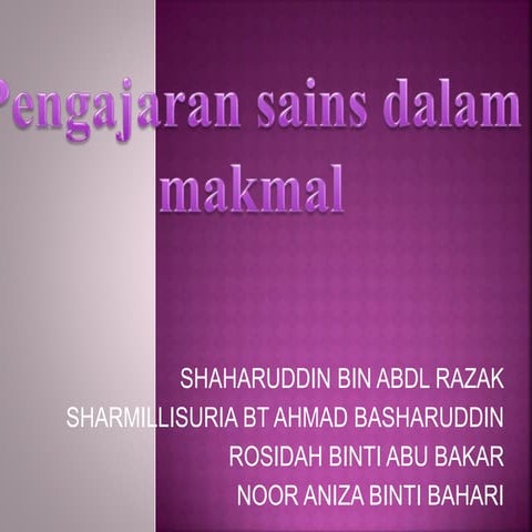 Pengajaran sains dalam makmal | PPTX