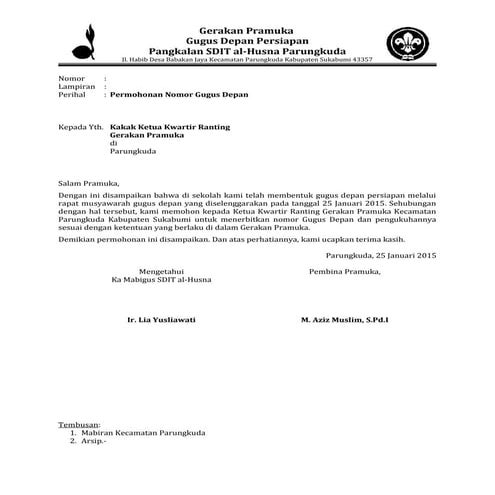 Pengajuan Nomor Gudep | DOC