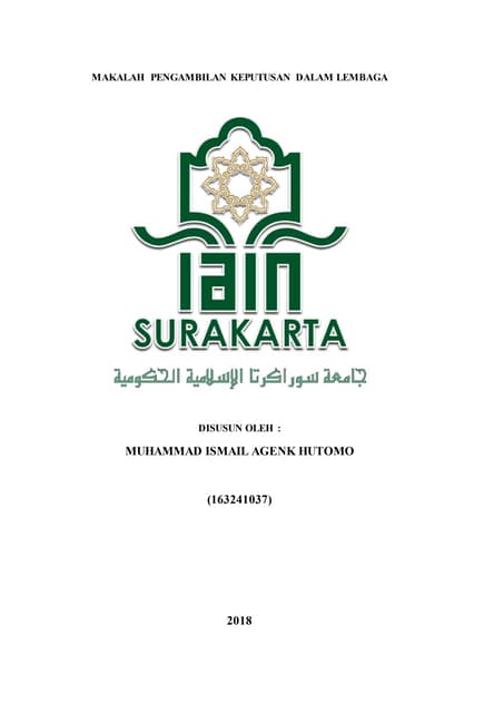 Makalah pengambilan keputusan dalam manajemen | PDF