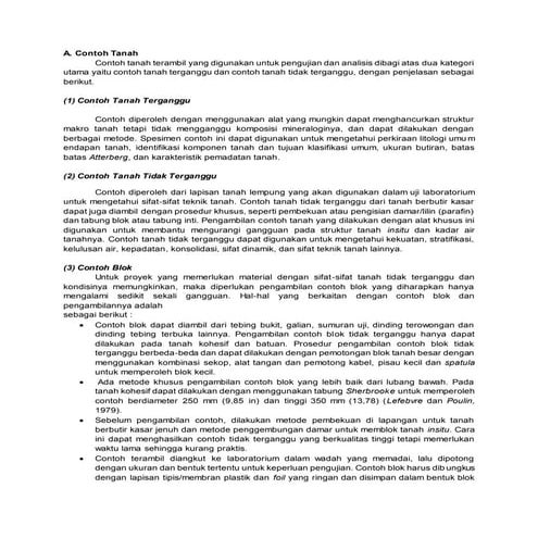 Teknik Pengambilan Contoh / Sampel Tanah | PPTX