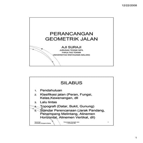 Pengantar geometrik-jalan ppt | PDF