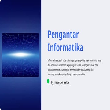 Pendahuluan Informatika untuk kelas 12 sma | PDF