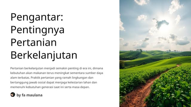 Pertanian berkelanjutan (sustainable agriculture) | PPTX