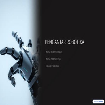 Berikut adalah rancangan PowerPoint *Pengantar Robotika* sebanyak **10 slide** yang mencakup ...