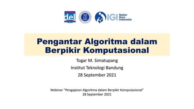 Materi algoritma mata pelajaran informatika kelas 7 | PPTX