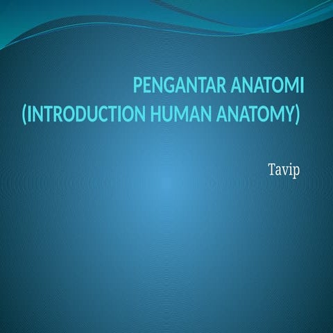 Pengantar Anatomi Introduction Human An Pptx