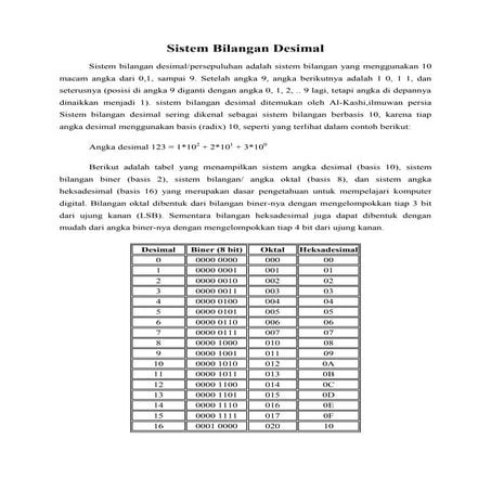 Sitem Bilangan Digital | PDF