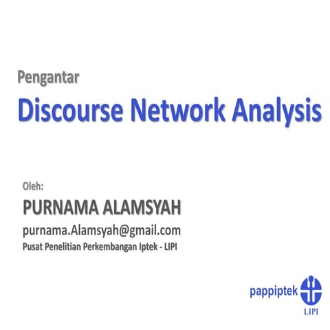 Pengantar Discourse Network Analysis | PDF