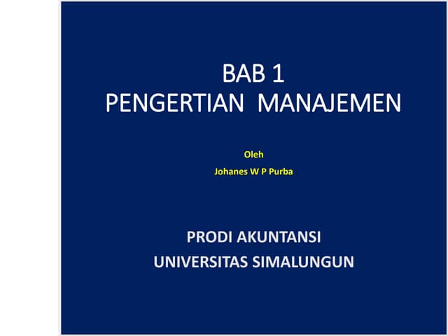Mata Kuliah Pengantar Manajemen Semester 1 | PPT