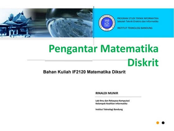 1 pengantar matematika diskrit | PPT