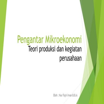 Teori Pengantar Mikroekonomi bab 9 : Teori Produksi dan Kegiatan ...