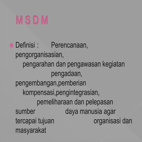 Pengantar msdm by warizen | PPTX