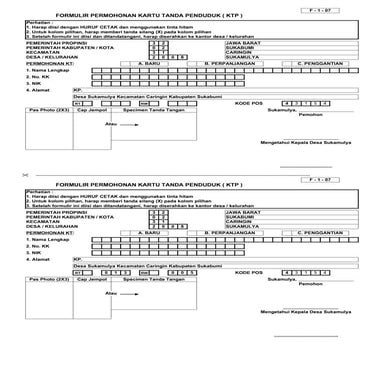 Pengantar pembuatan ktp kosong | XLS