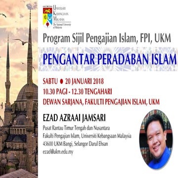 Program Sijil Pengajian Islam FPI UKM: Pengantar Peradaban Islam | PDF