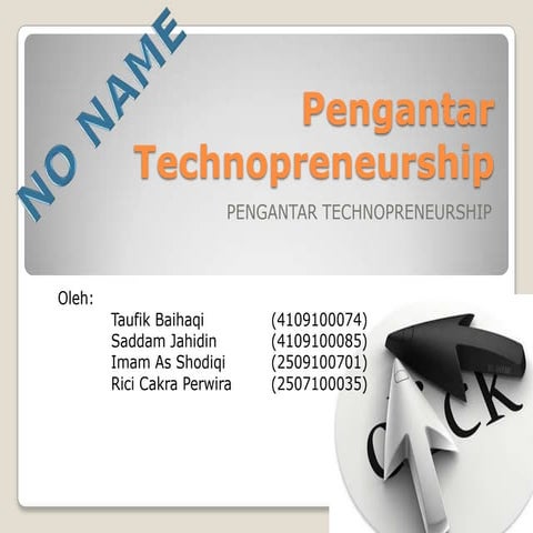 Pengantar technopreneurship | PPT