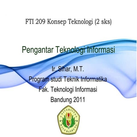 Pengantar teknologi informasi | PPT