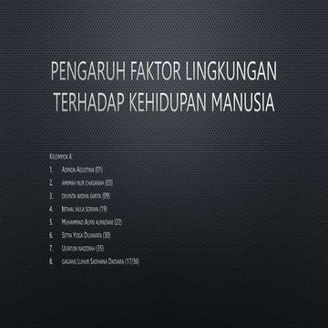 Pengaruh Faktor Lingkungan Terhadap Manusia.pptx
