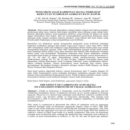 Pengaruh kadar h2 co3 | PDF