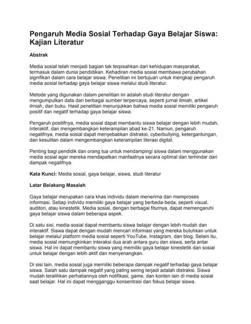 PELATIHANEDUKASIDAMPAKPOSITIFDANNEGATIFBERMEDIASOSIALPADAREMAJA | PDF