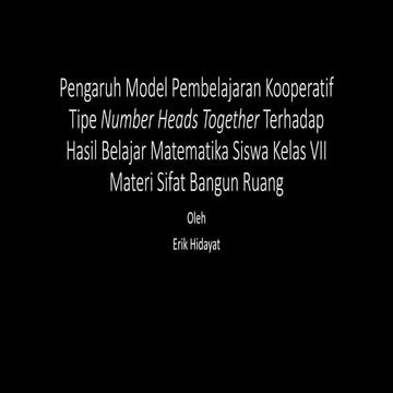 Pengaruh Model Pembelajaran Kooperatif Tipe Number Heads Together.pptx