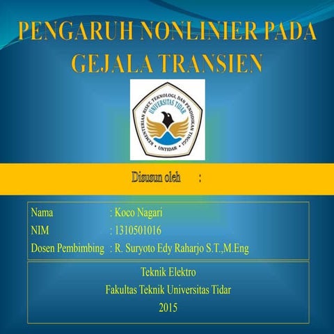 Pengaruh nonlinier pada gejala transien | PPTX
