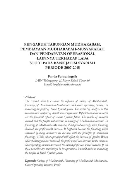 Skema Pembiayaan Mudharabah dan Musyarakah | PPT