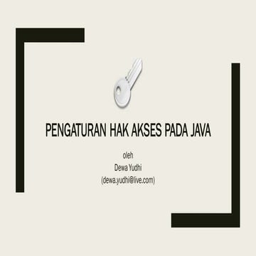 Pengaturan hak akses pada java | PDF