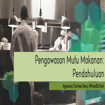 Pengawasan mutu makanan (pendahuluan) | PPT
