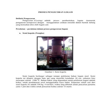 Pengecoran logam | DOCX