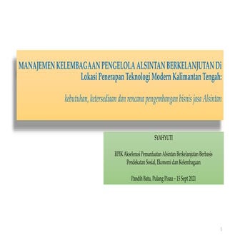 Pengelolaan alsintan pandih batu (yuti) | PPTX
