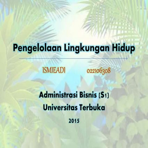 Pengelolaan lingkungan hidup | PPTX
