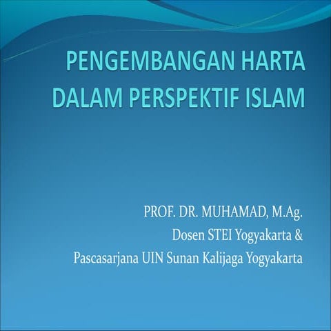 Pengembangan harta menurut islam | PPT