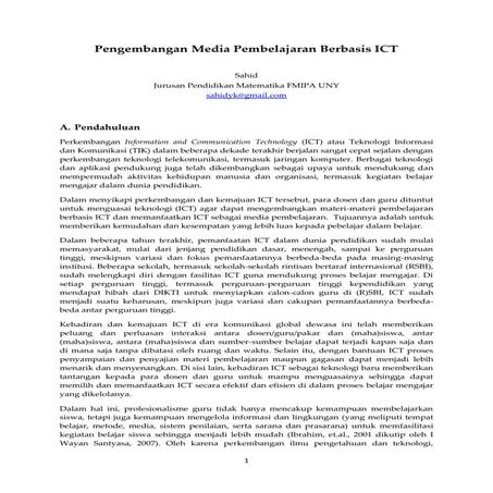 Pengembangan media pembelajaran berbasis ict | PDF