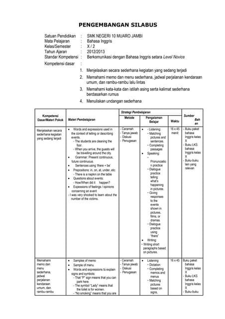 Silabus smk n 10 muaro jambi | DOC