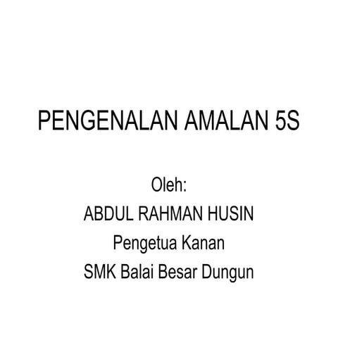 Pengenalan amalan-5s | PPT