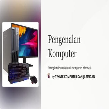 Pengenalan Komputer pada kelas awal Kompetensi keahlian Teknik Komputer ...