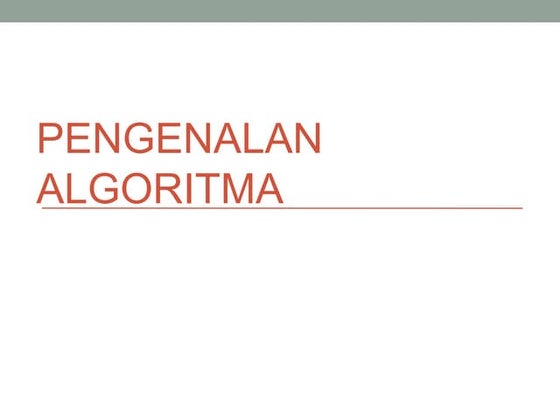 Algoritma & Pemrograman | PPT