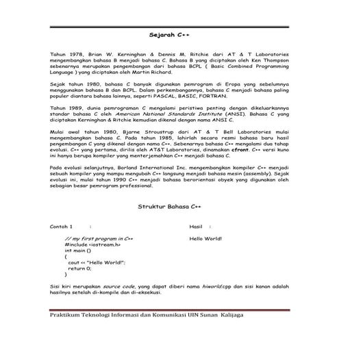 Pengenalan c++ | PDF
