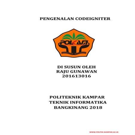 Pengenalan Codeigniter Doc