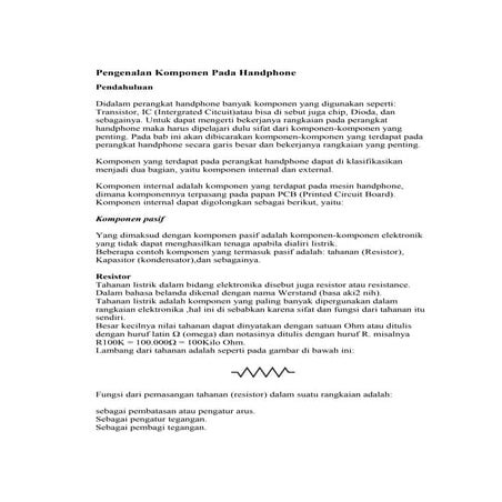 Pengenalan komponen pada handphone | DOC