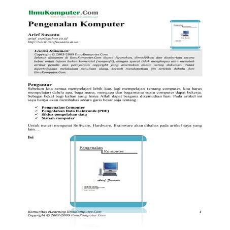 Pengenalan Komputer | PDF