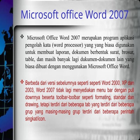 Informasi mengenai pengenalan dasar microsoft word | PPTX