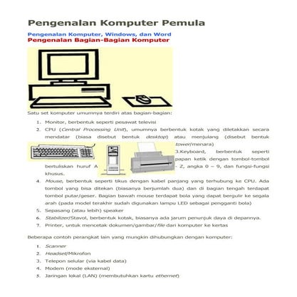 Pengenalan komputer pemula | DOC