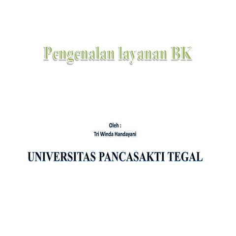 Pengenalan layanan bk | PPTX